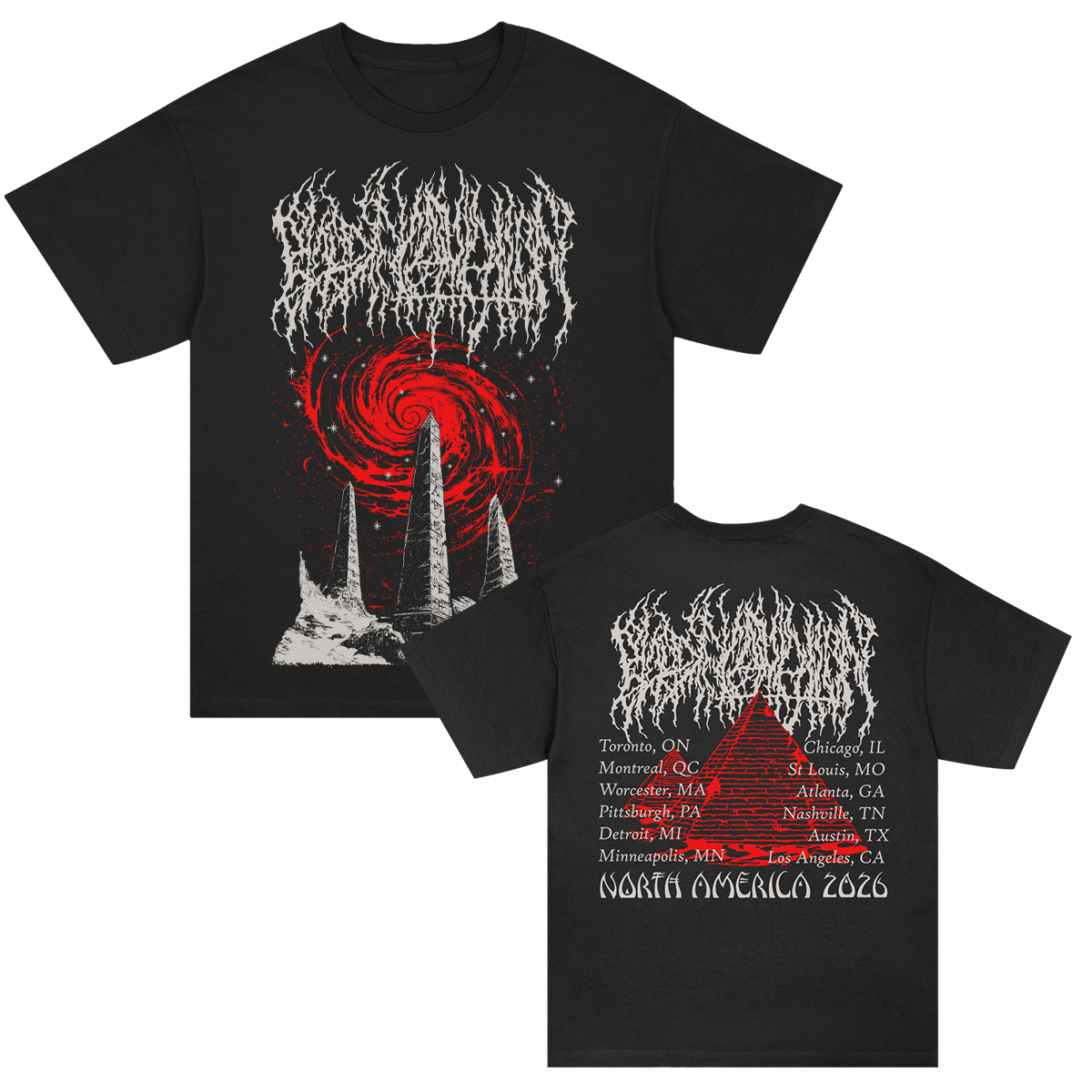 Pillars Of The Cosmos 2026 Tour T-Shirt (Black) – Blood Incantation